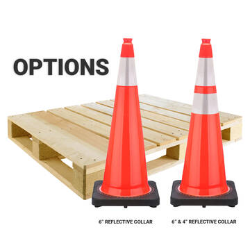 JBC 36 inch Orange 12lb Revolution Wide Body Traffic Safety Cones Full ...