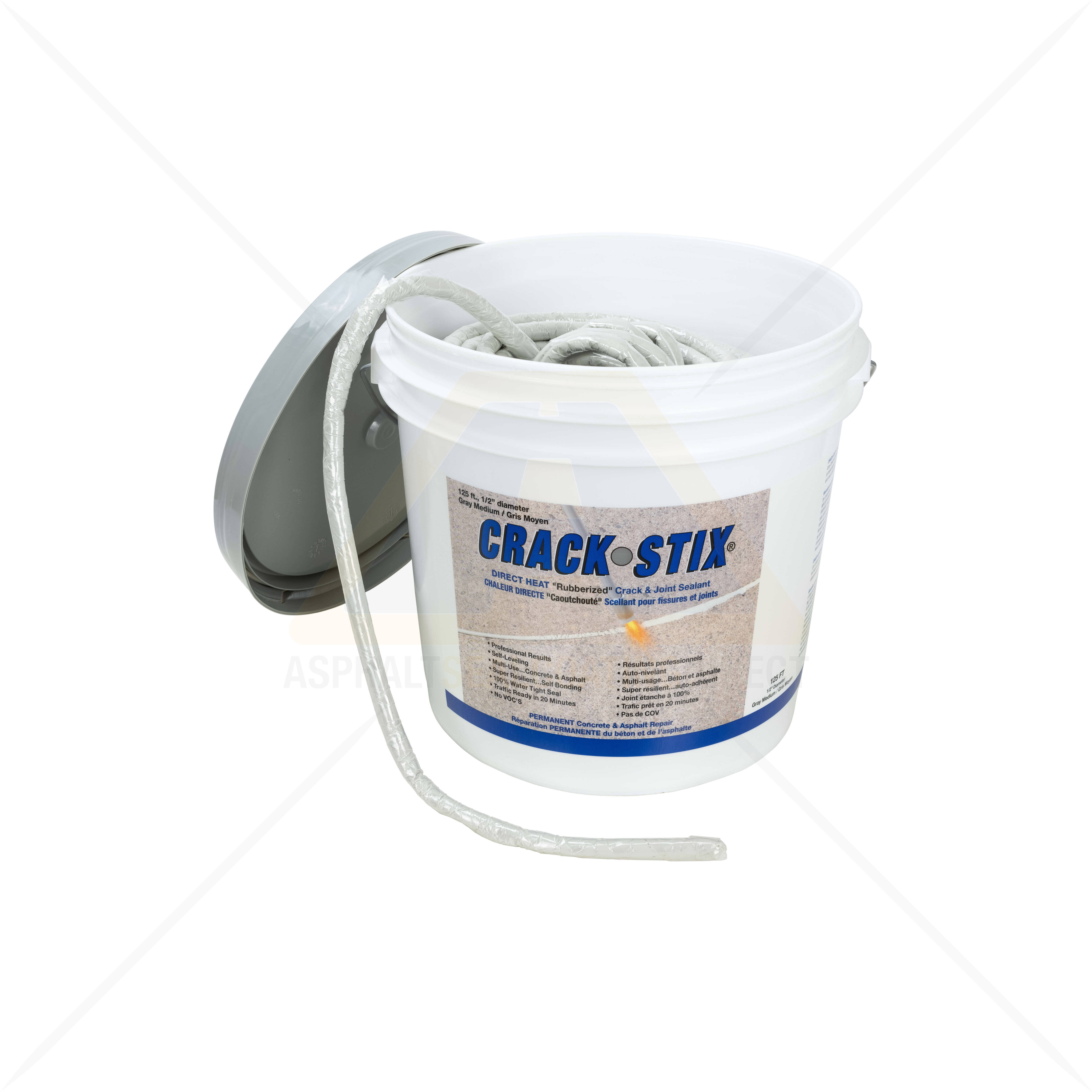 1/2in x 125ft Gray Crack-Stix Bucket: Concrete Crack Repair - 2051 For ...