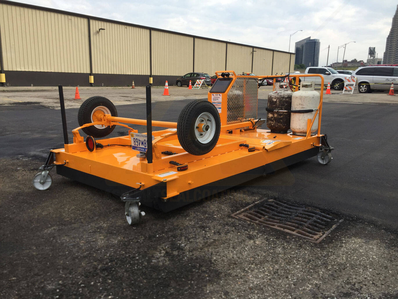 BIG A KM 4-40 In-Place Infrared Asphalt Recycling Heater Trailer 40 sq ...