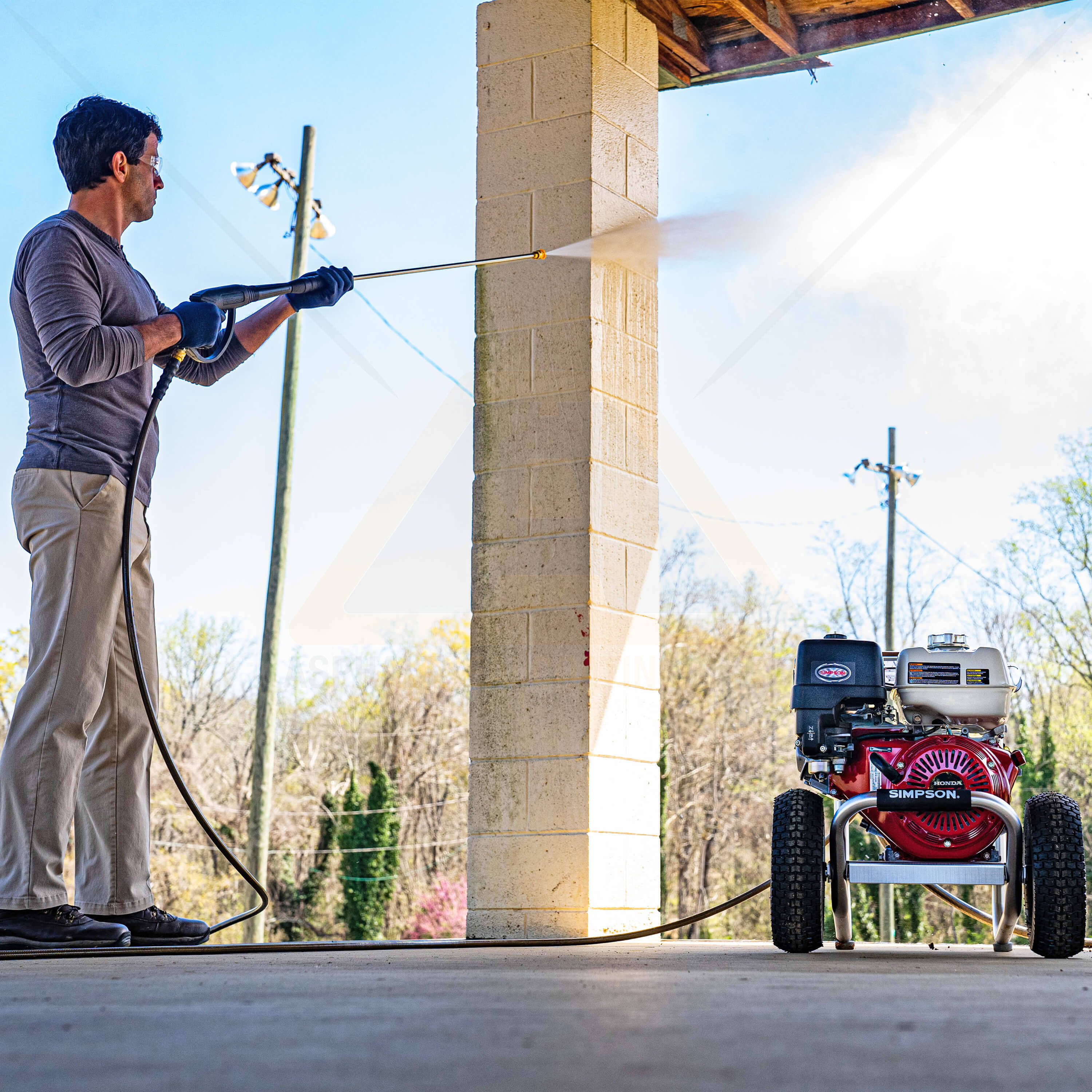 Simpson ALH4240 Aluminum Commercial Pavement Cleaning 4200PSI Pressure Washer For Sale Asphalt Sealcoating Direct