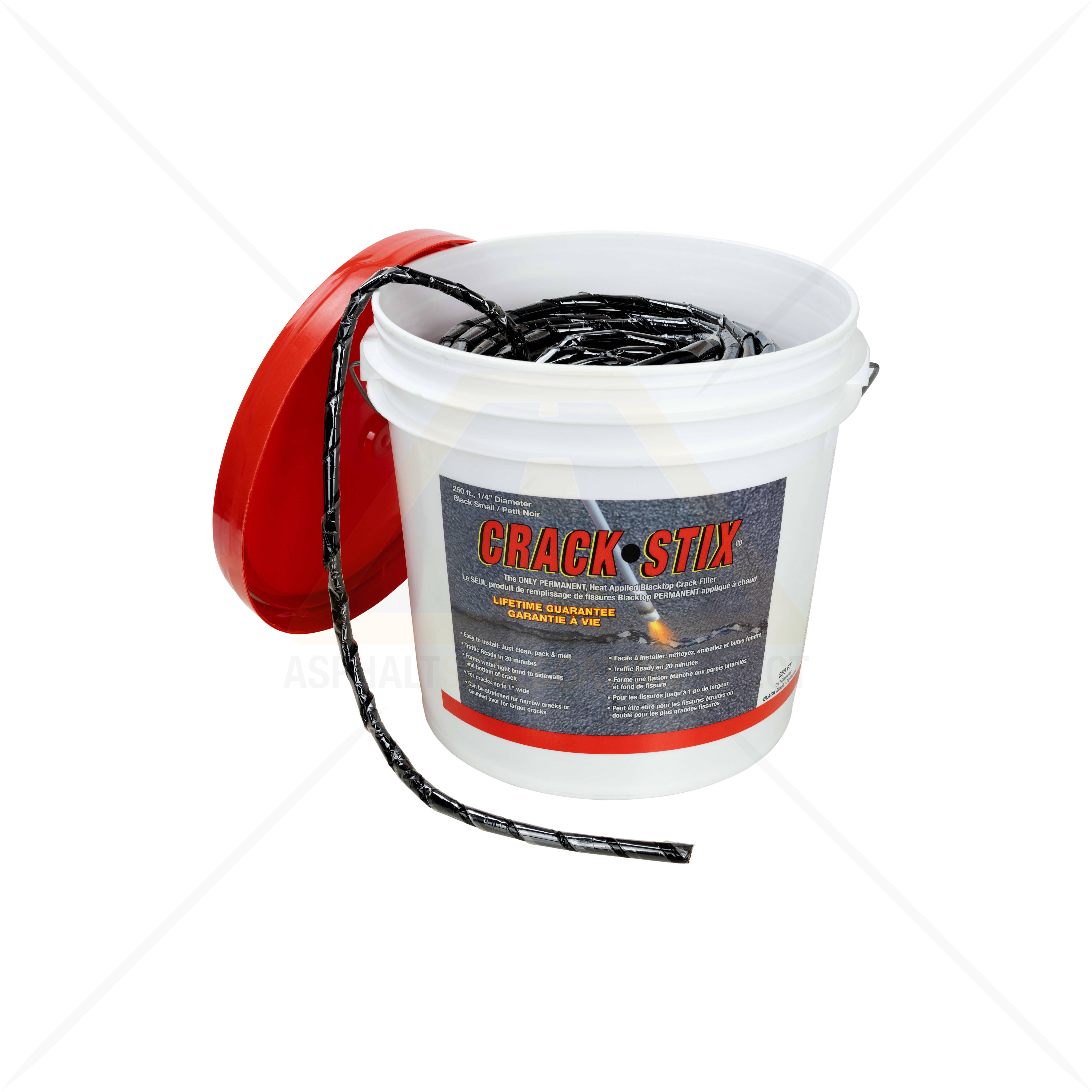 250ft x 1/4in Black Crack Stix Bucket - Easy Asphalt Repair For Small ...
