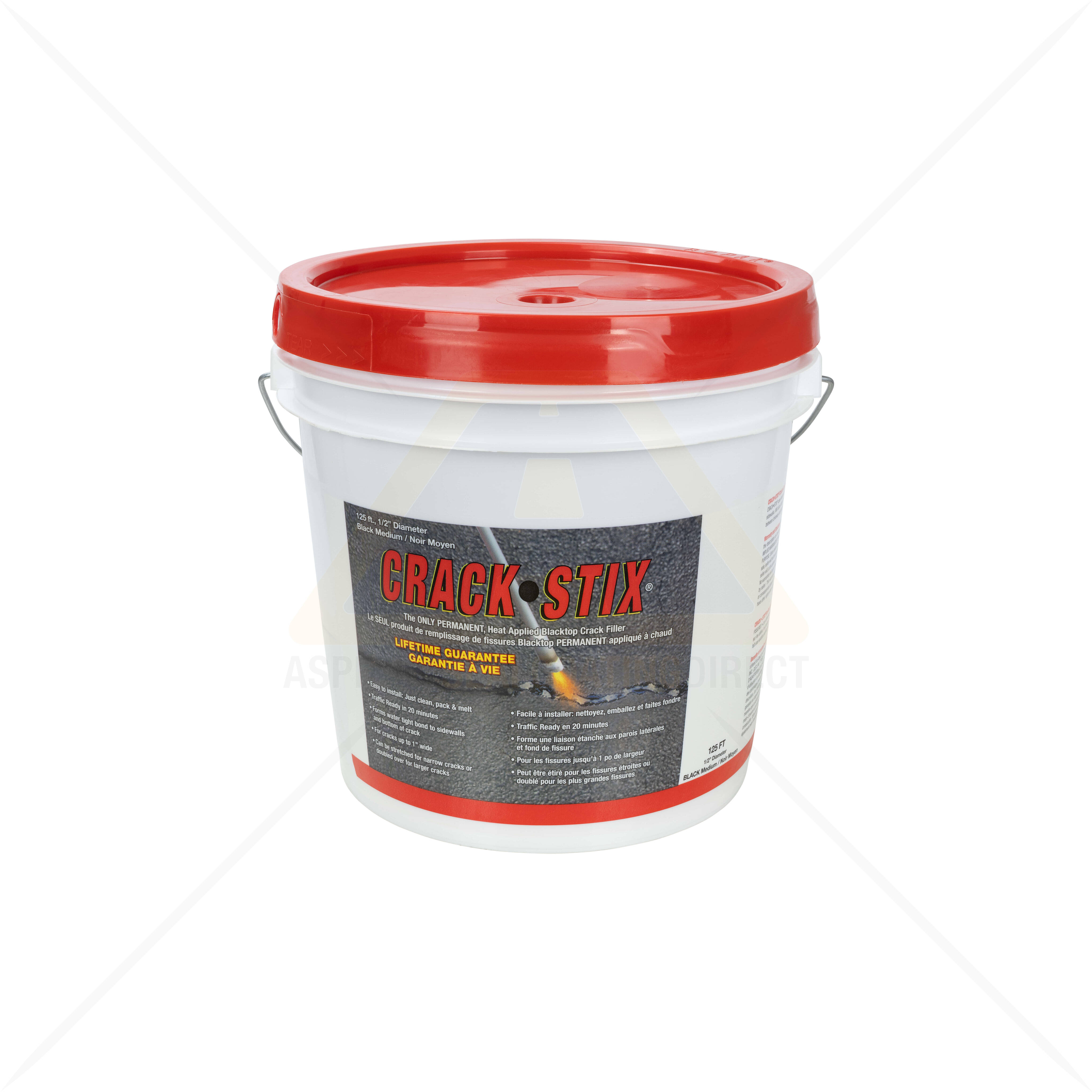 125ft x 1/2in Black Crack Stix Bucket - Easy Asphalt Repair For Medium ...