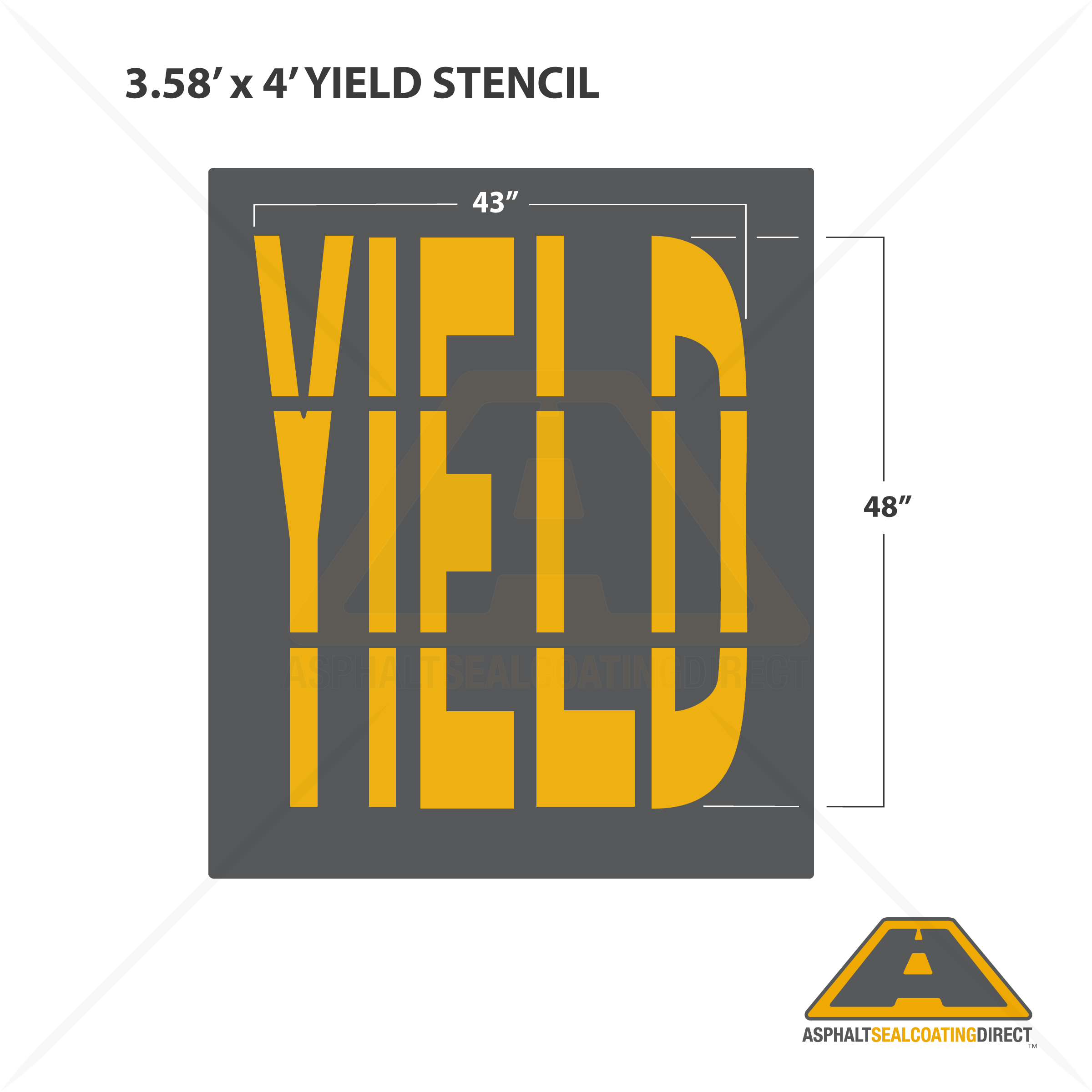YIELD Parking Lot Stencil For Road Marking 1/8in Poly Lifetime Warranty ...
